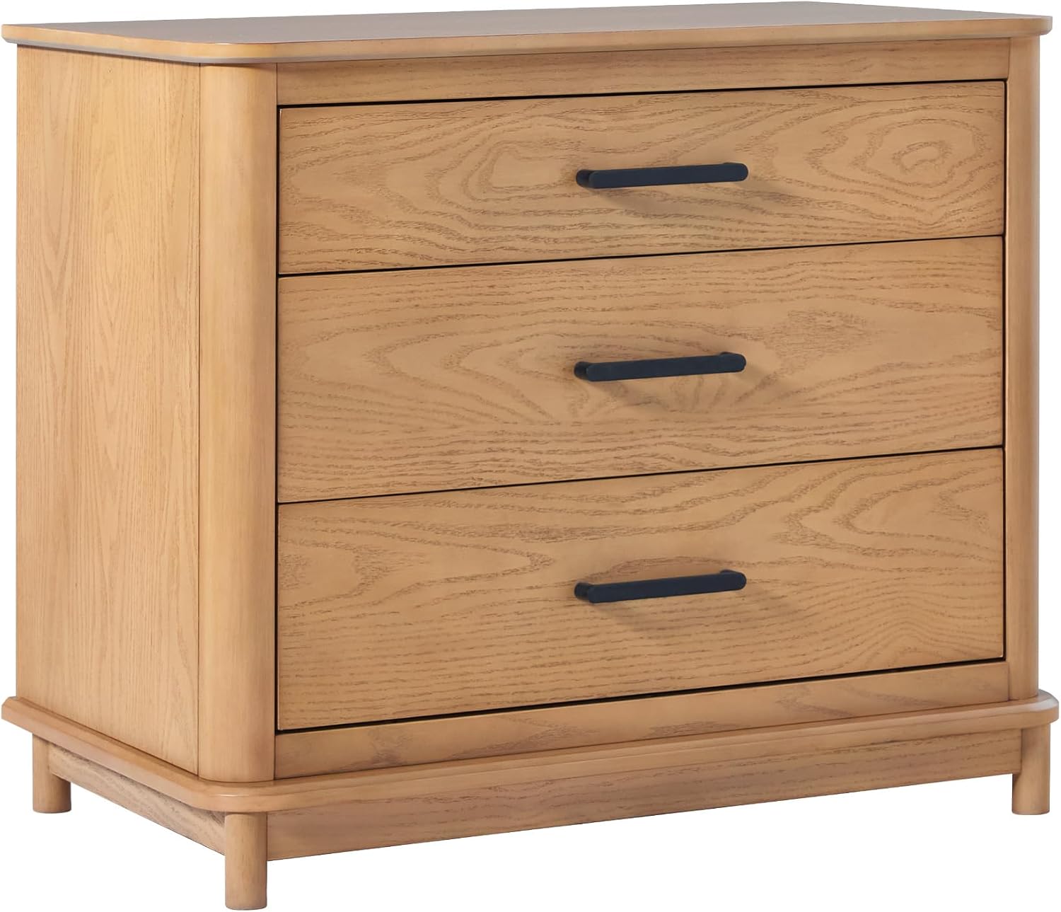 Amazon.com: Walker Edison Contemporary Solid Red Oak Veneer 3-Drawer ...