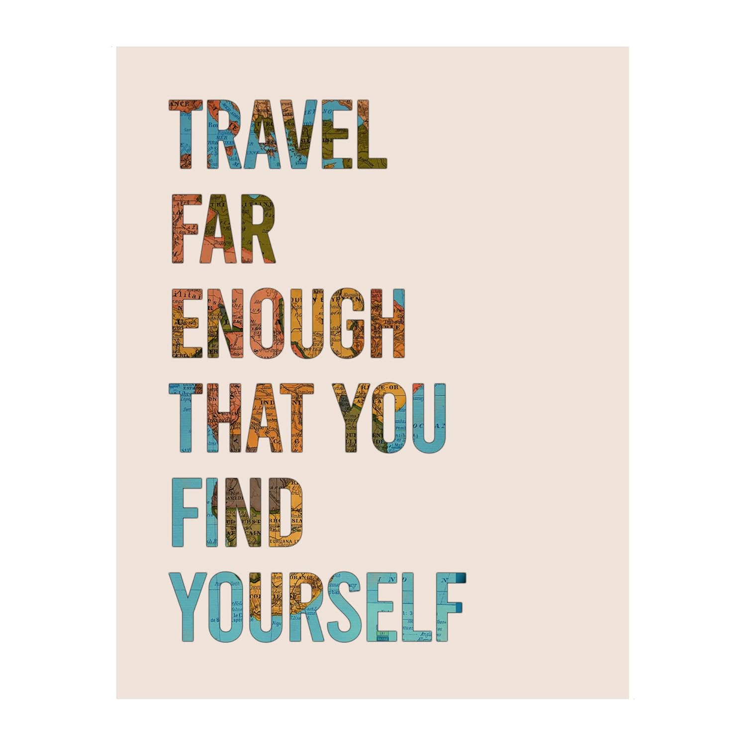 Amazon.com: "Travel Far Enough You Find Yourself" Inspirational Wall ...