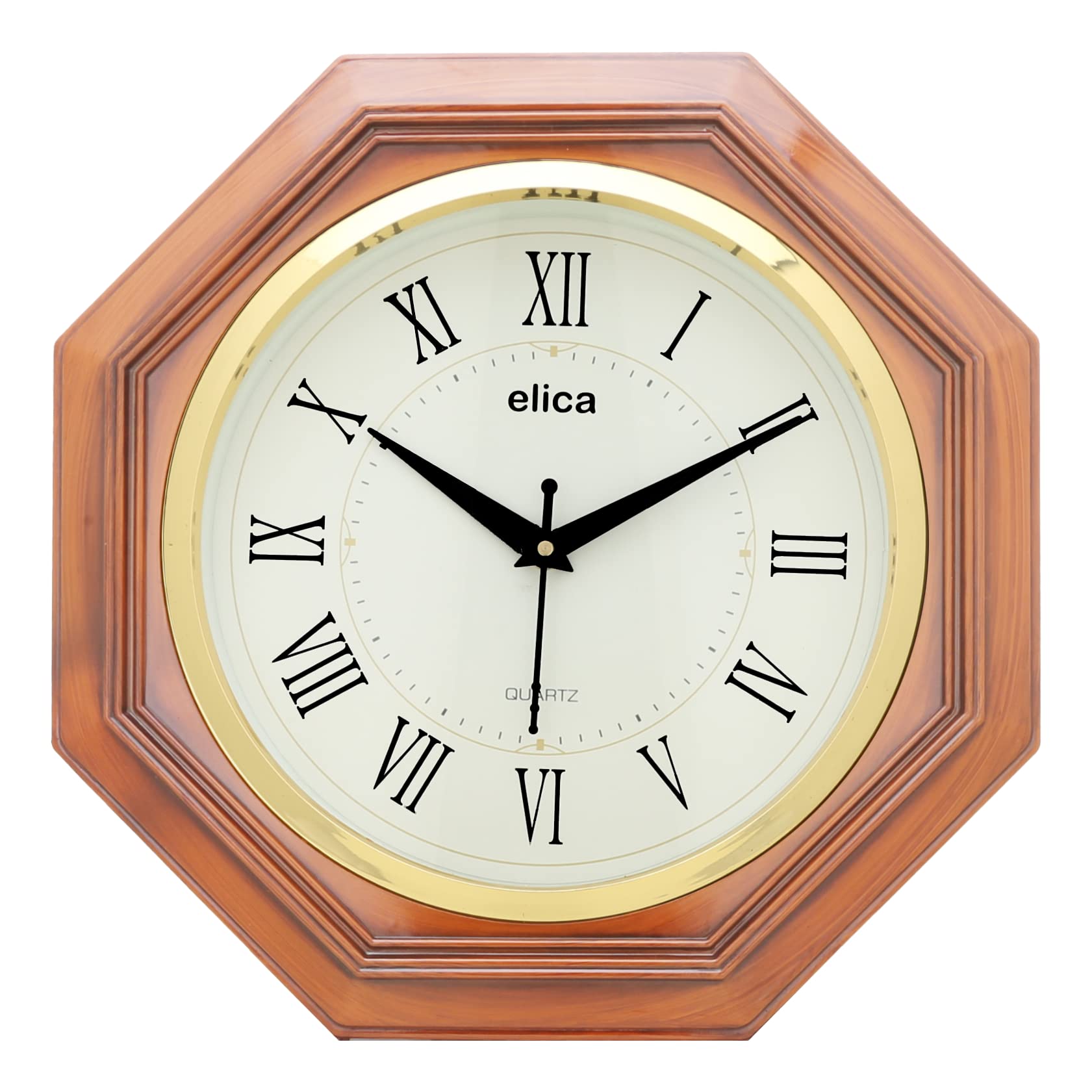Lone Oak 12 Octagon Wall Clock Wood Frame Glass Face Runs Linden