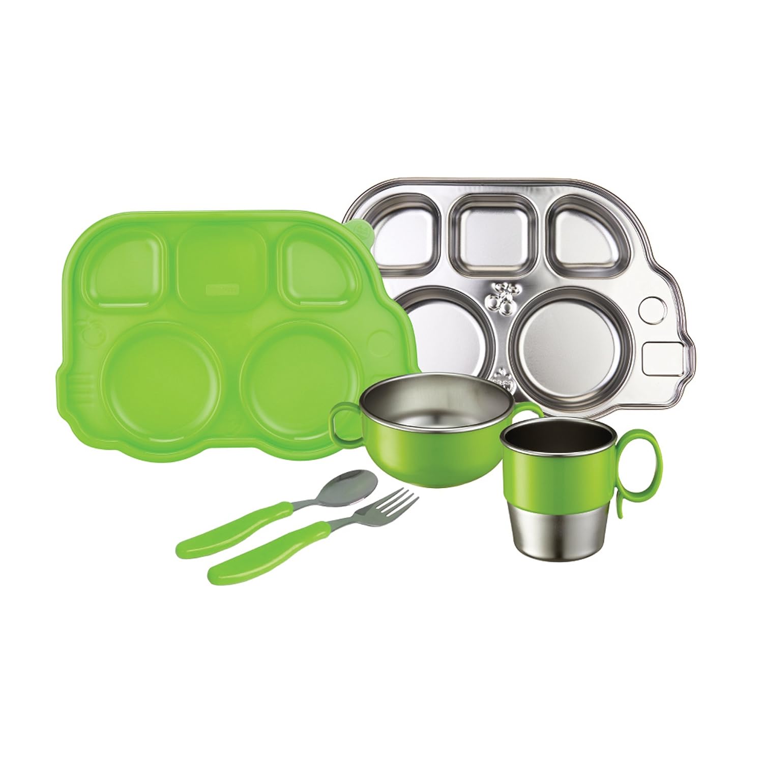 Amazon.com: Innobaby Din Din Smart Stainless Steel Dinnerware Gift Set ...