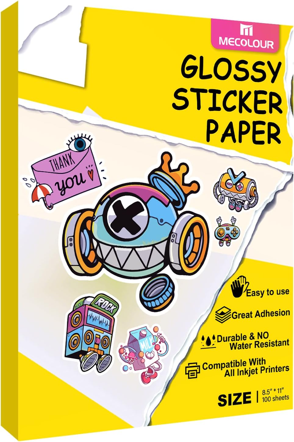 Amazon.com : MECOLOUR Printable Vinyl Sticker Paper for Inkjet Printer ...
