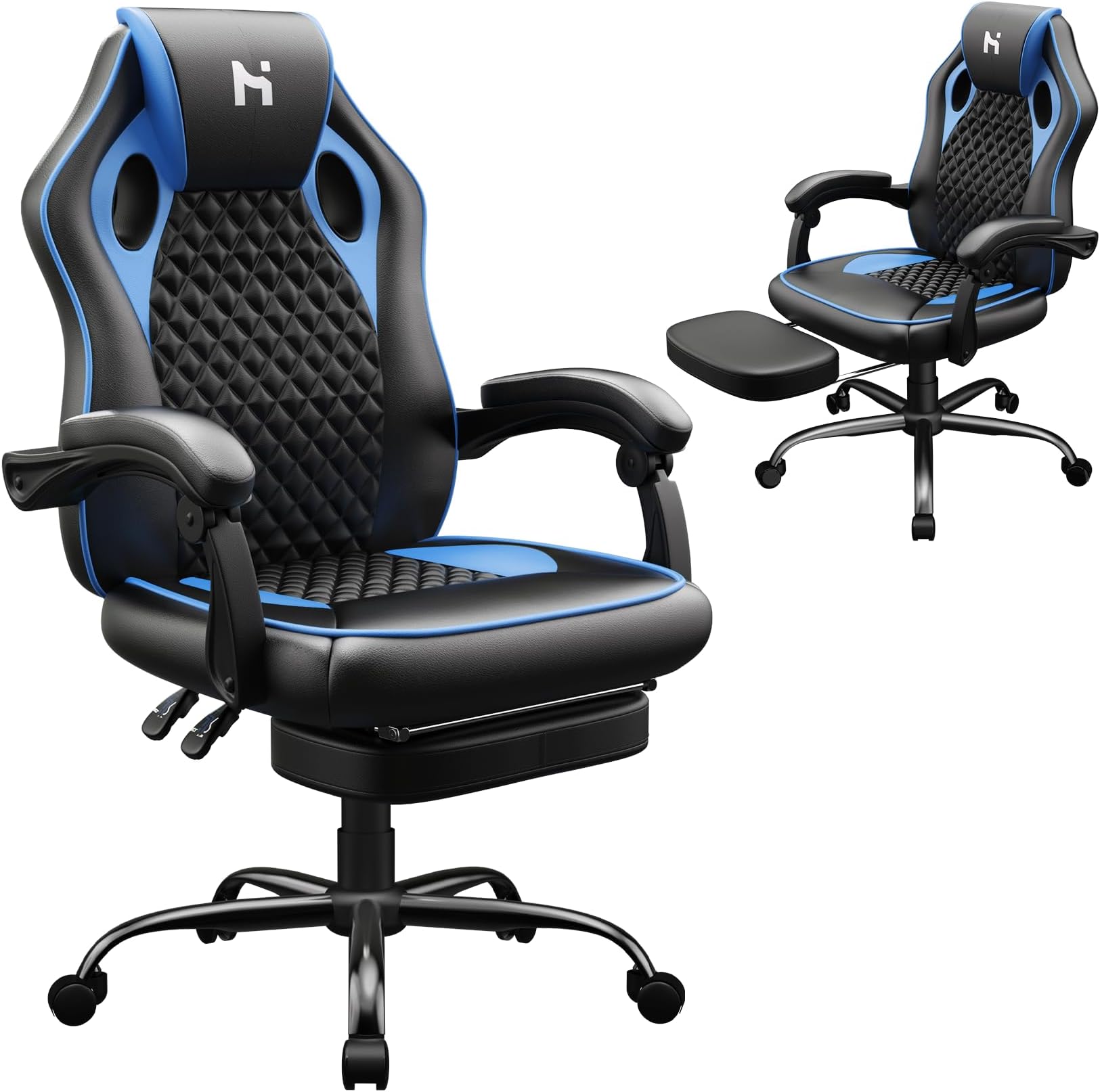 HLFURNIEU Chaise Gaming, Ergonomique Fauteuil Gamer, Siège de Bureau ...