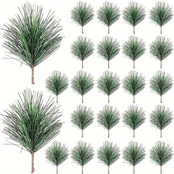 Amazon.com: werdecade 24Pcs Artificial Pine Sprigs, 2.7" Christmas Faux ...