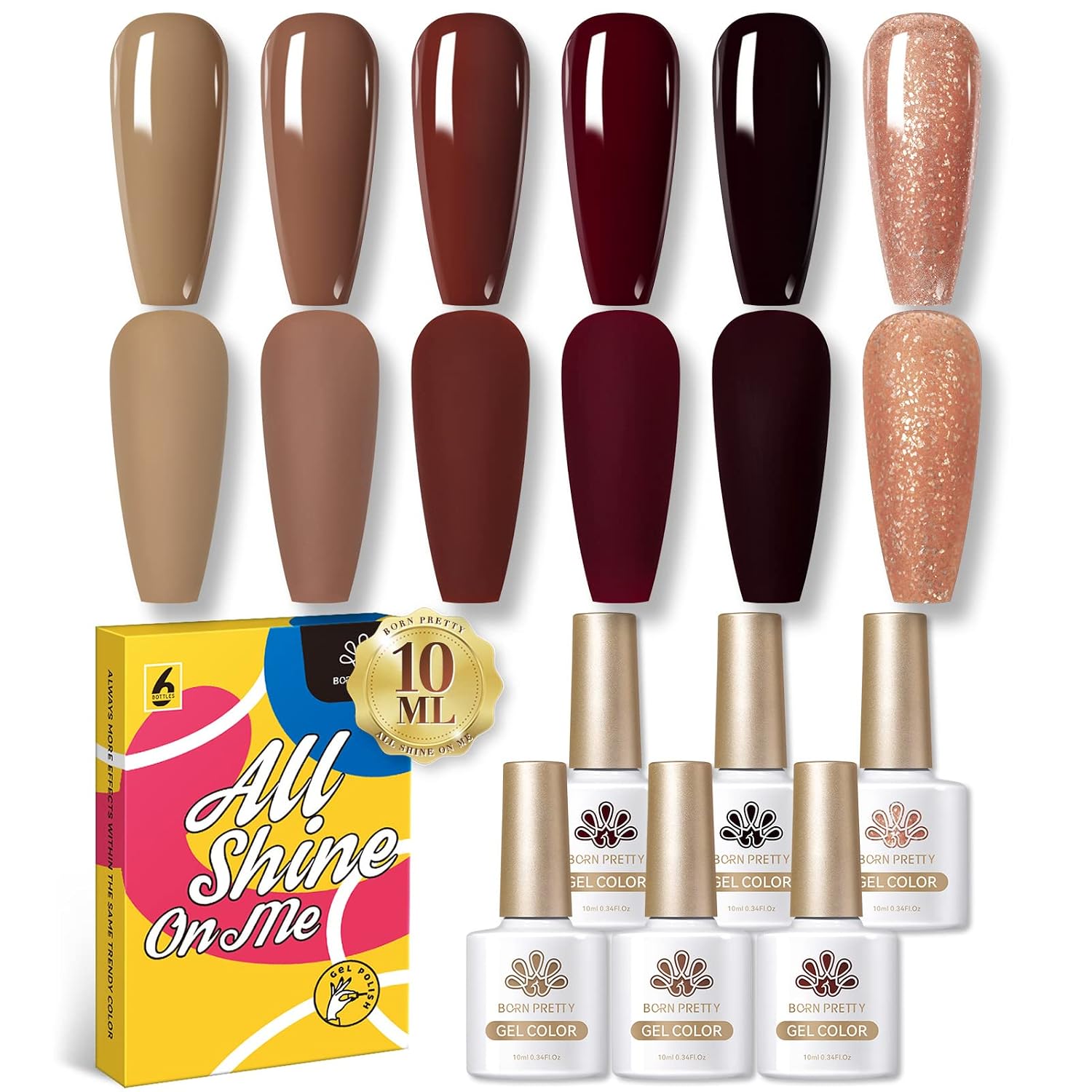 Amazon.com: BORN PRETTY Fall Winter Gel Nail Polish Burgundy Wine Red ...