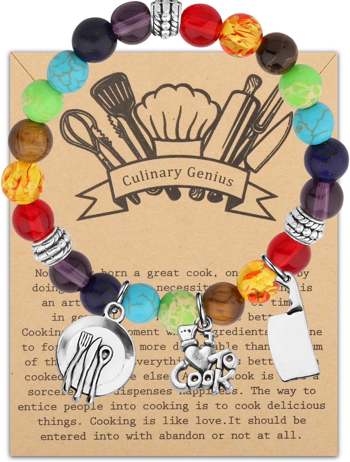 Amazon.com: WSNANG Culinary Gifts Chef Charms Bracelet Cooking Theme ...