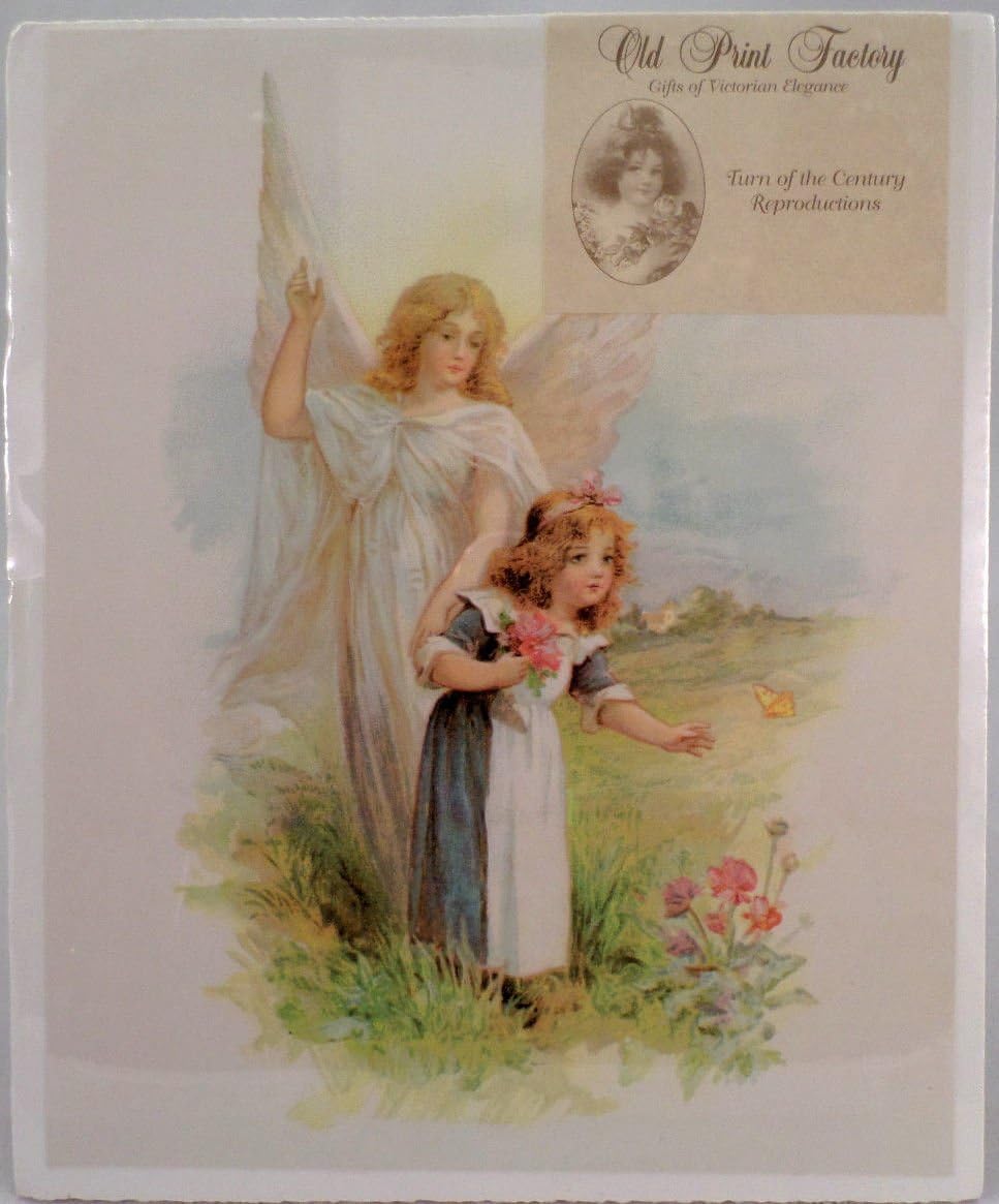 Amazon.com: Victorian Lithograph Print Picture Guardian Angel in A ...