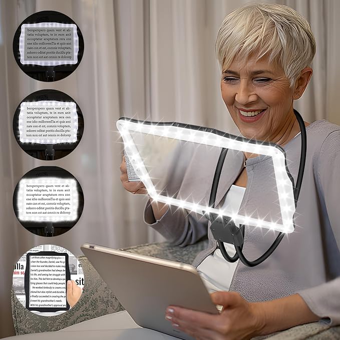 Amazon.com: 5X Hands Free Magnifying Glass with Light, Large Magnifying ...