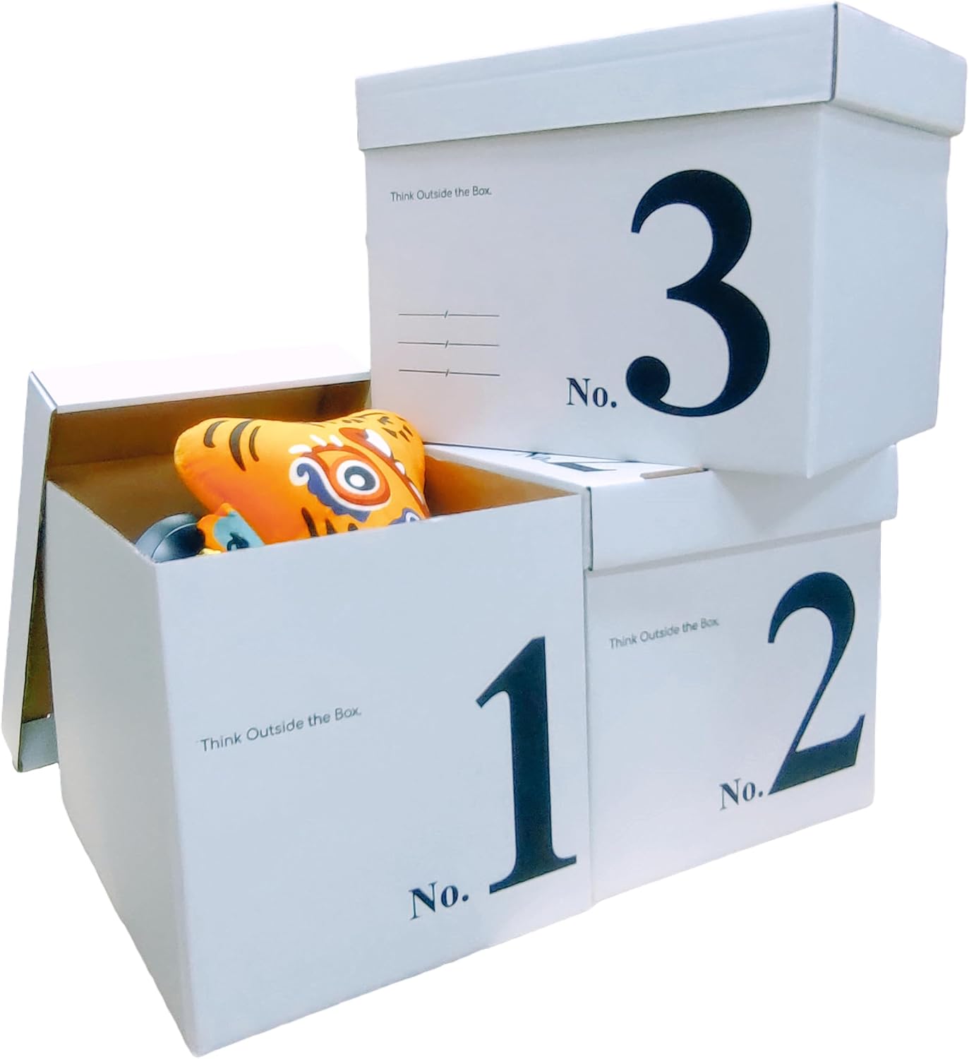 Amazon.com: 3 Pack Fashionable File Organizer Storage Box with Lid, Ins ...