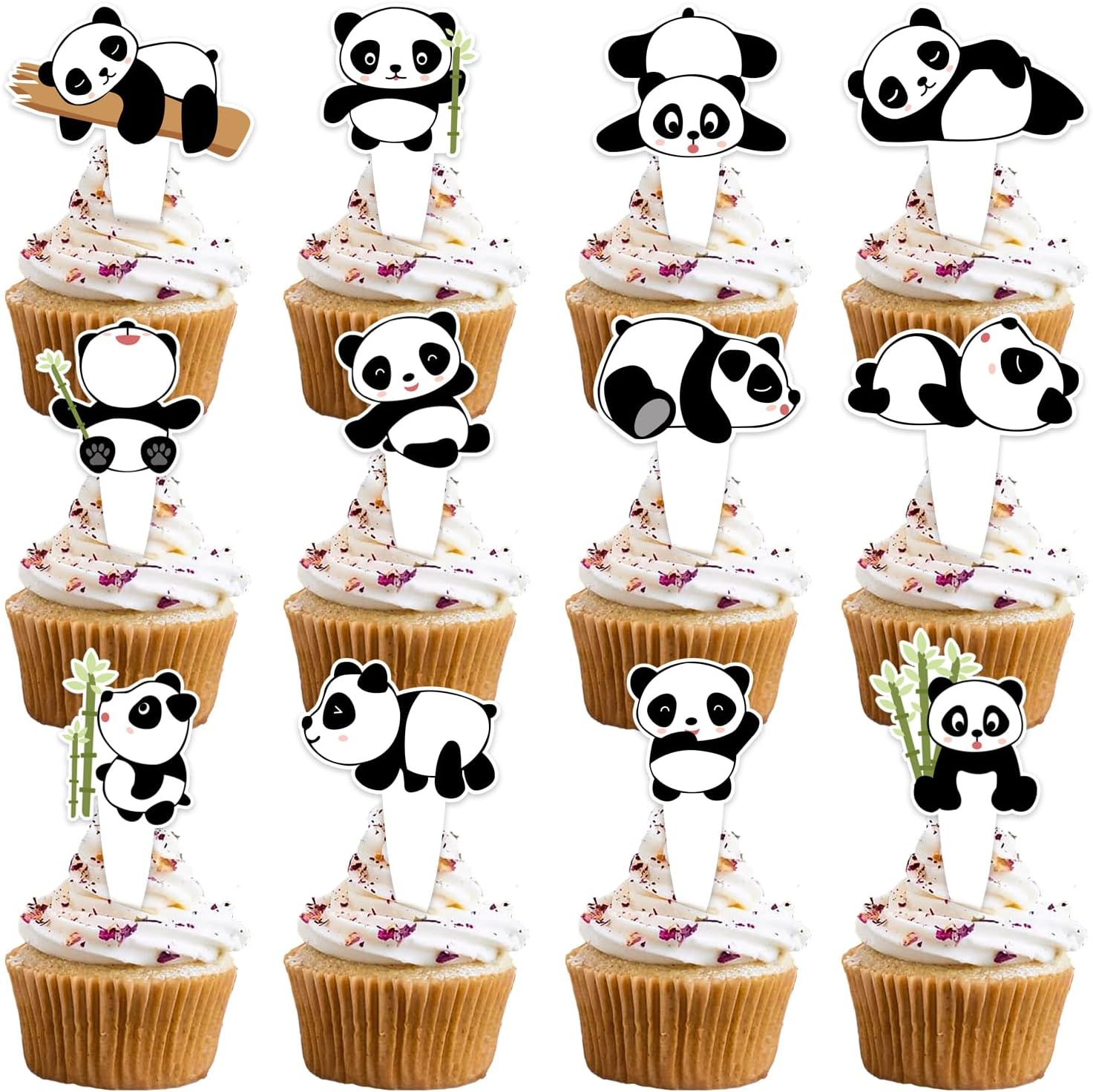 Amazon.com: 24pcs Panda Dessert Cupcake Topper Pick for Cute Animal ...