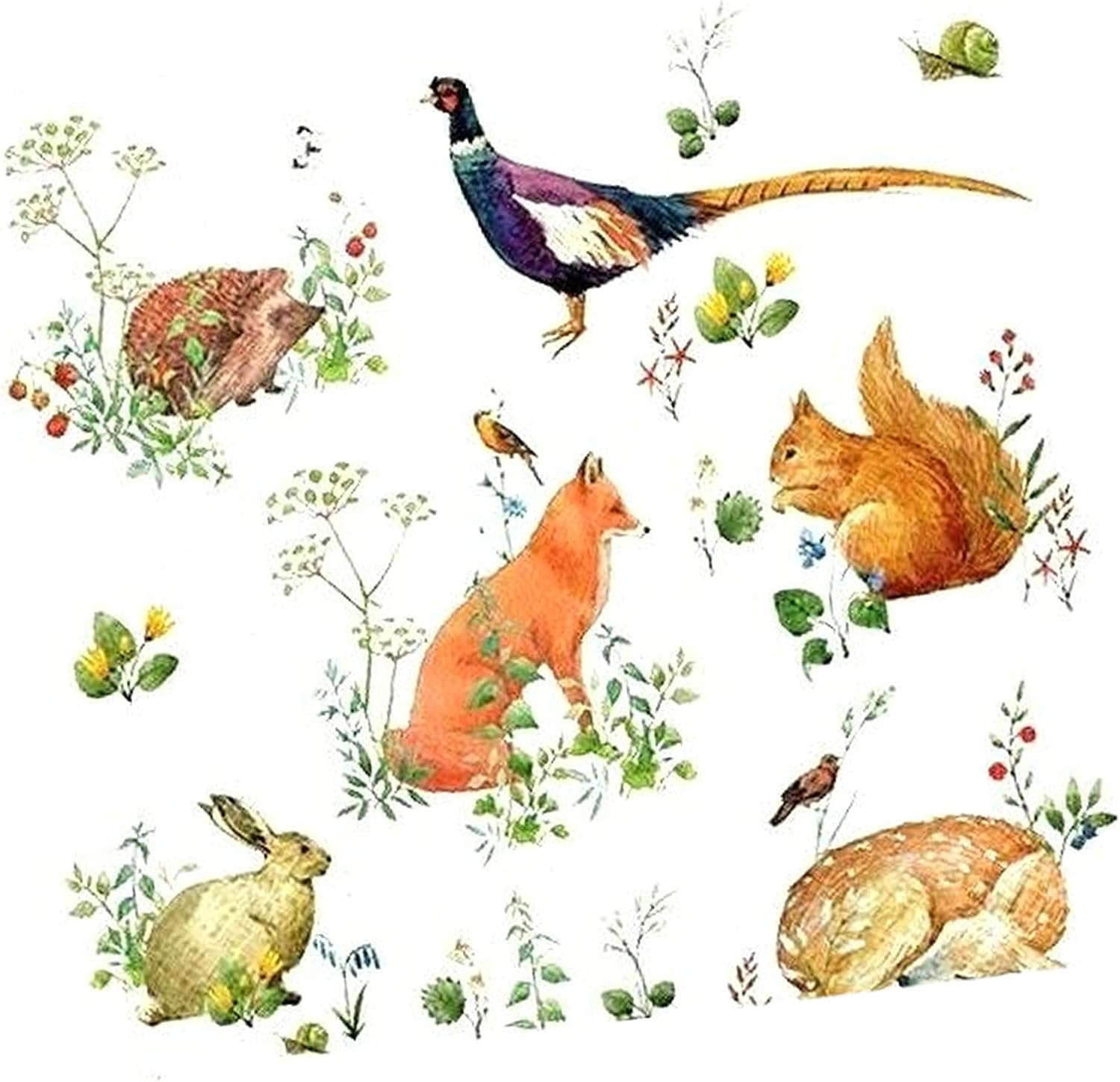 Amazon.com: New Set of 10 WILD ANIMALS Individual Paper LUNCHEON ...