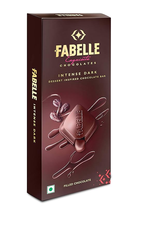 Fabelle Intense Dark - Chocolate, Large Luxury Dark Chocolate Bar with ...