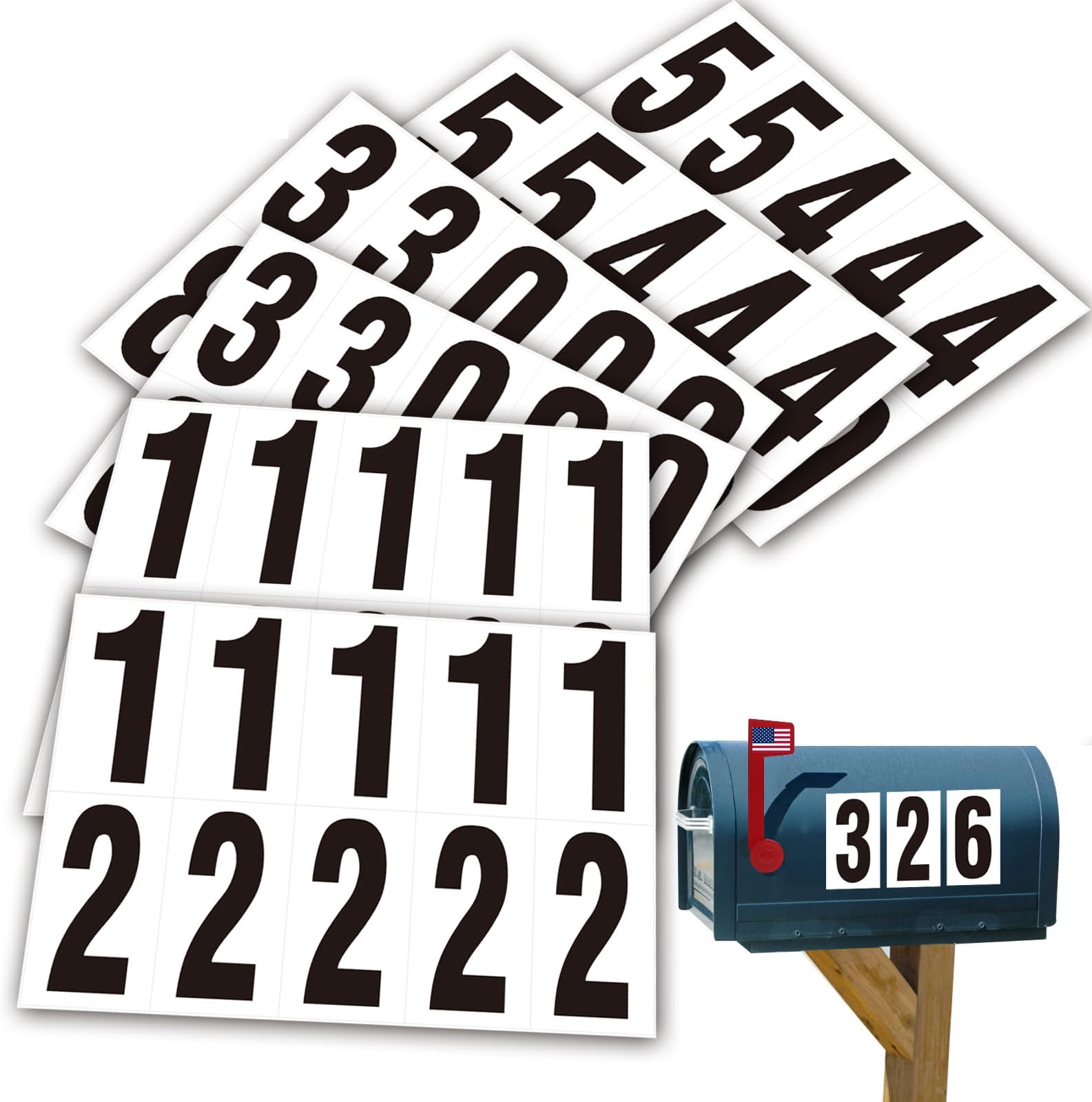 Amazon.com: 60 Pcs 3 Inch Reflective Mailbox Numbers, Waterproof Self ...