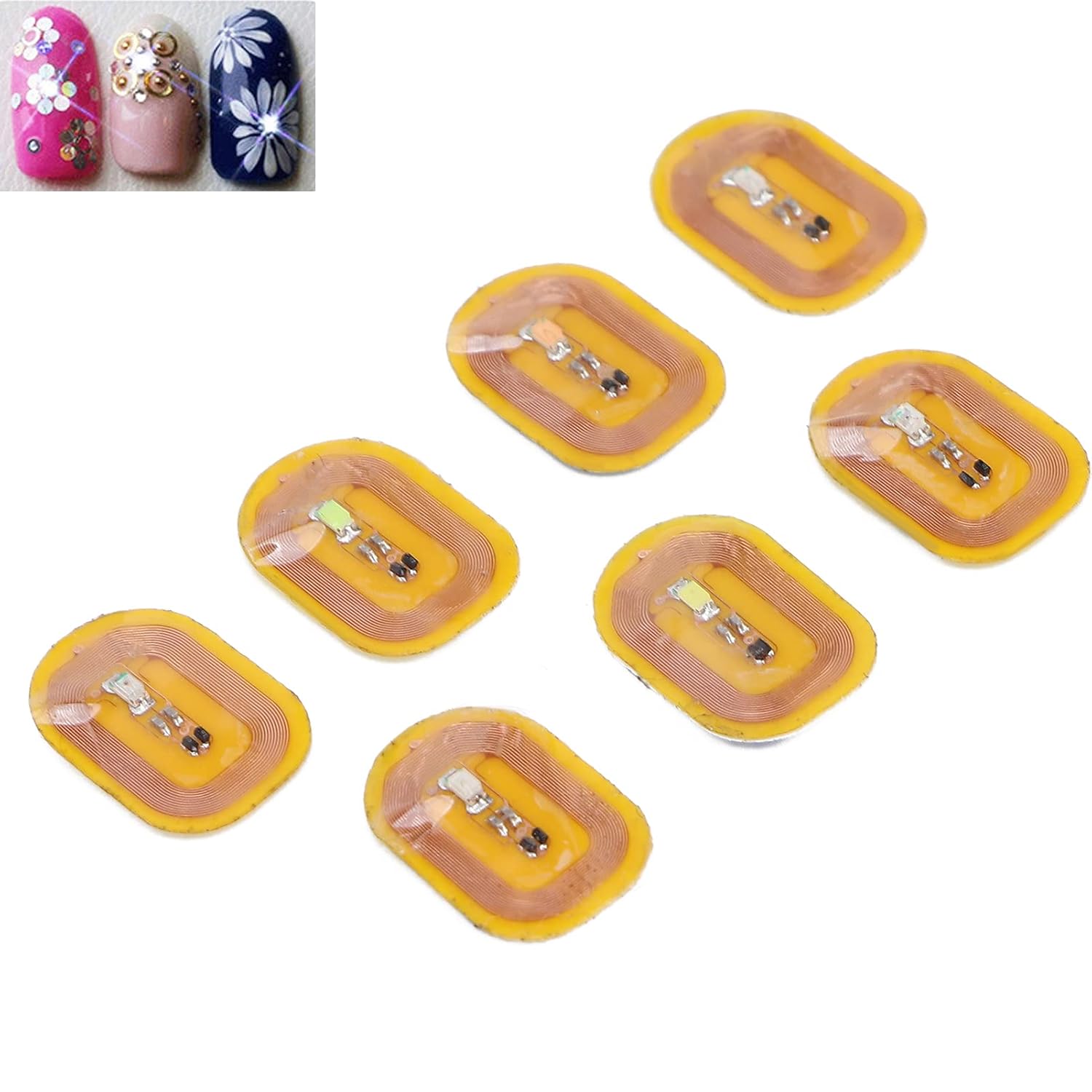Amazon.com: NFC Nail Sticker, 7pcs Nail Decals Nfc Lighting Nail Art ...
