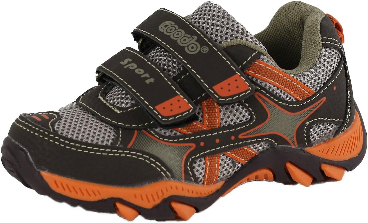 Amazon.com | Coodo Boys Toddler P4183 Brown/Orange Sneaker - 6 M US ...
