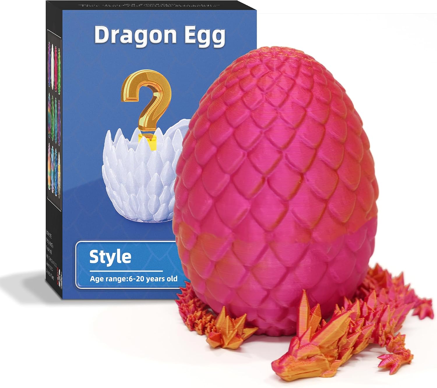 Amazon.com: Flavery Dragon Egg - 3D Printed Egg with Flexible Pearly ...