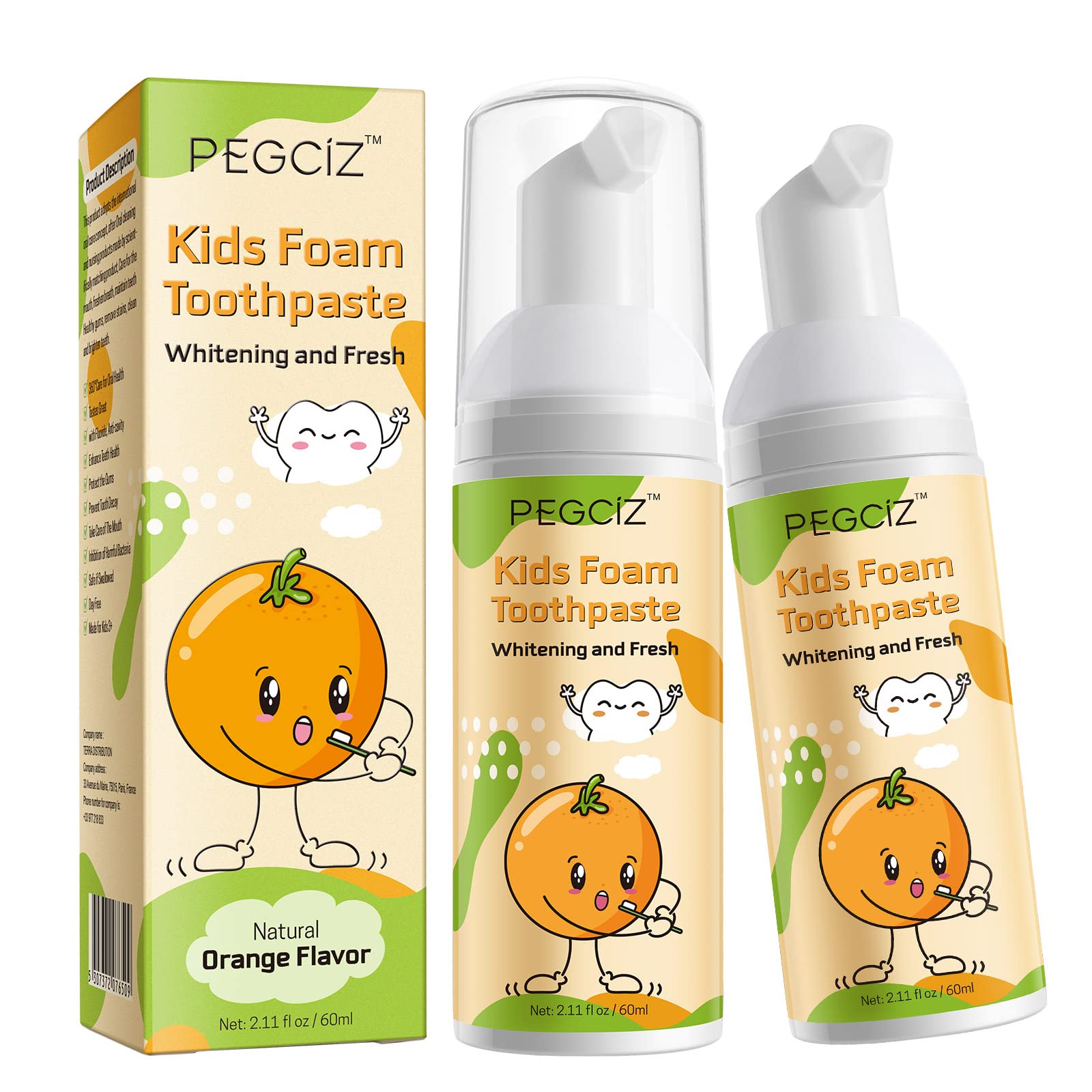 Foam Toothpaste Kids, Children Kid Teeth Cleaning Mousse, Toddler Fruit ...