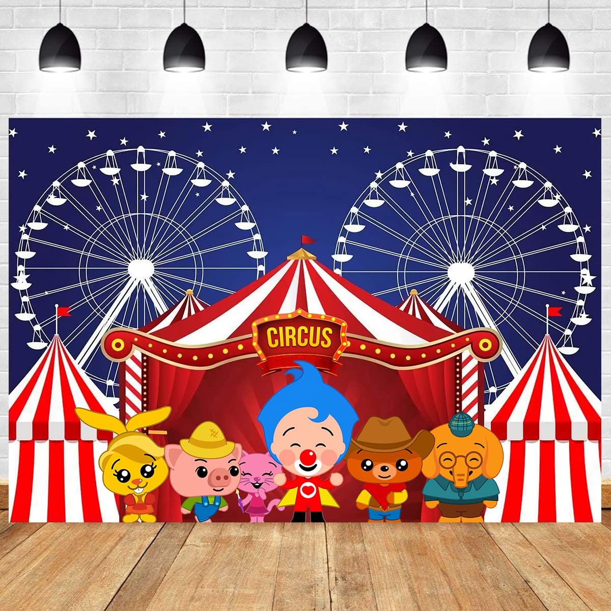 Amazon.com : Withu Circus Tent Backdrop Amusement Park Ferris Wheel ...