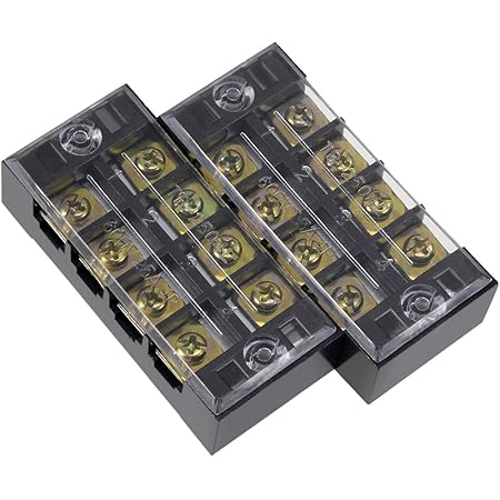Amazon.com: uxcell 2 Pcs Dual Rows 4 Positions 600V 25A Wire Barrier ...