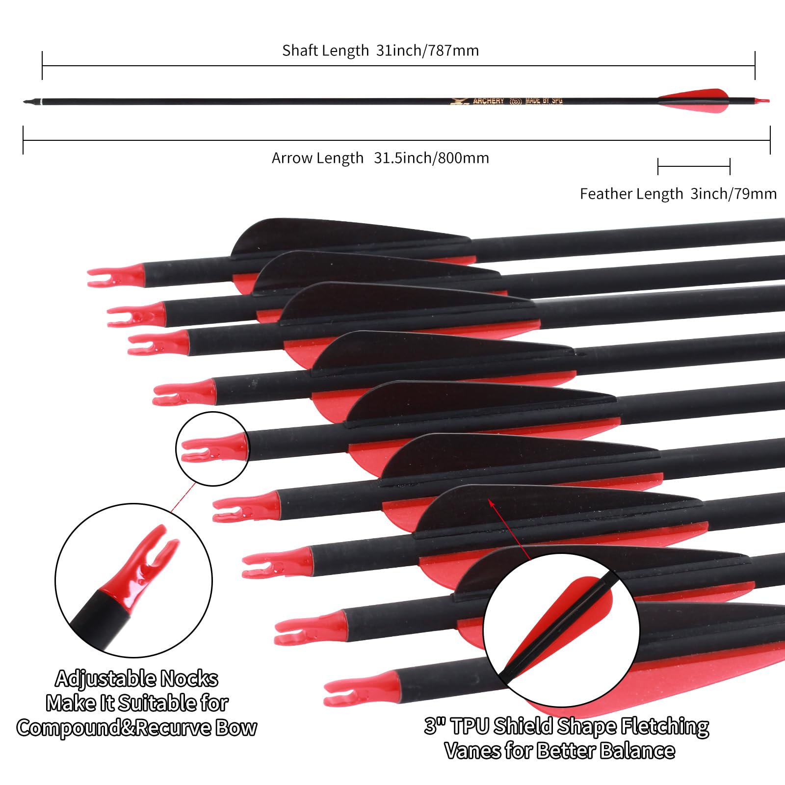 Snapklik.com : SOPOGER Archery Arrows For Compound Bow And Arrow Quiver ...