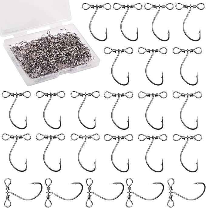 Amazon.com : 80pcs Drop Shot Hooks in-Line Drop Shot Rig and Swivels ...