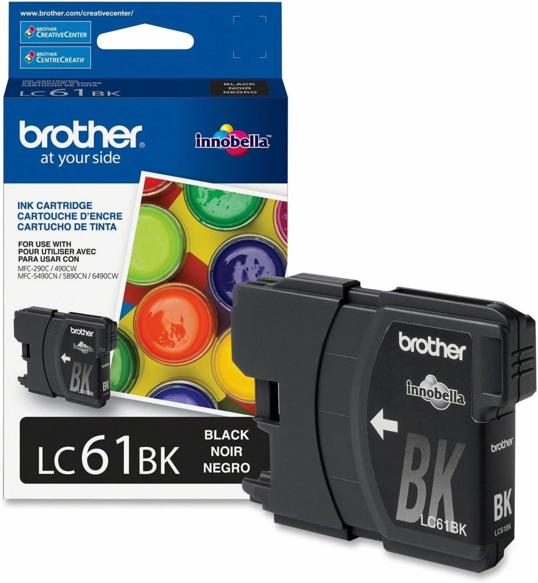 Amazon.com: Brother LC61BK Ink Cartridge, 450 Page-Yield, Black ...