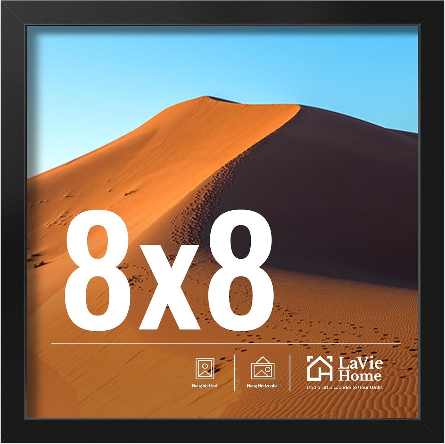 Amazon.com - LaVie Home 8x8 Picture Frame - Black Square Frame with HD ...