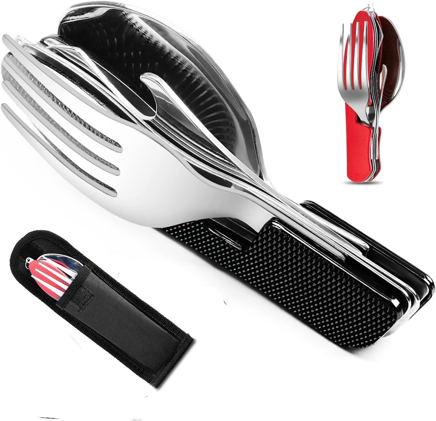 XTMHJT AMZSTRU Folding Camping Utensils Cutlery Set Portable Stainless ...