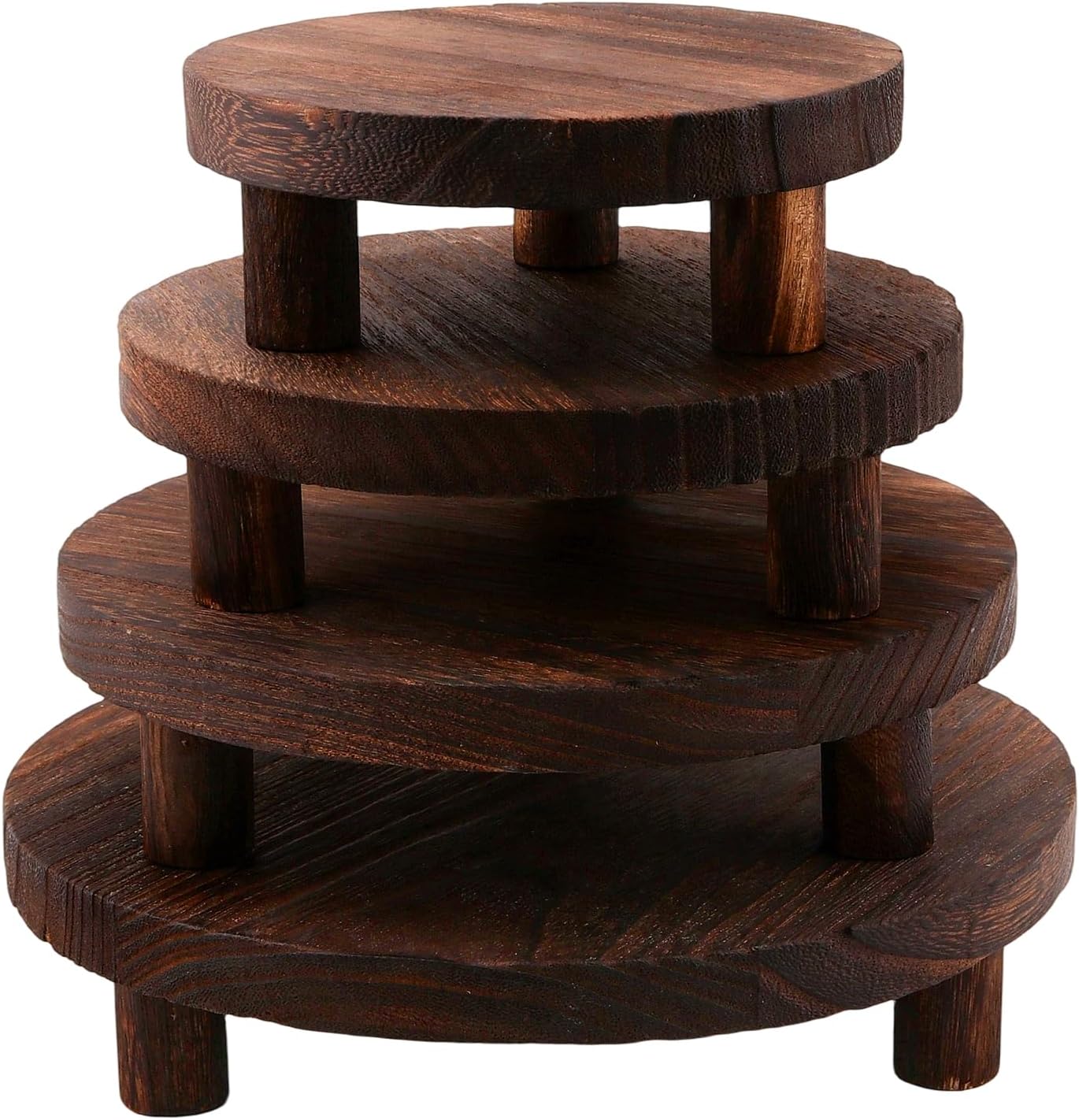 Amazon.com: HAKZEON Set of 4 Wooden Risers for Table Display, Round ...