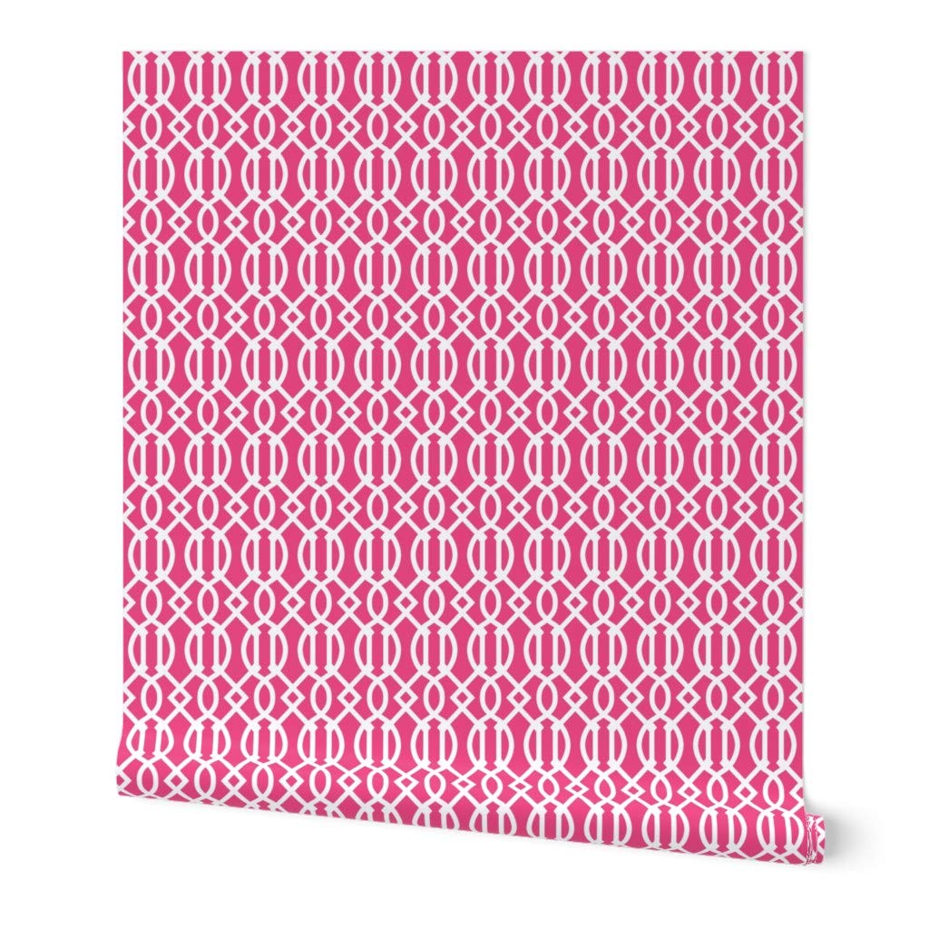 Hot Pink Lattice Fabric Waverly Artistic Twist Spring Fabric | Best