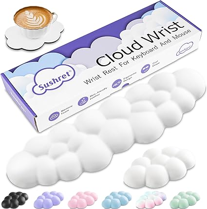 Sushret Cloud Wrist Rest Keyboard, Cloud Palm Rest Set with PU Leather ...