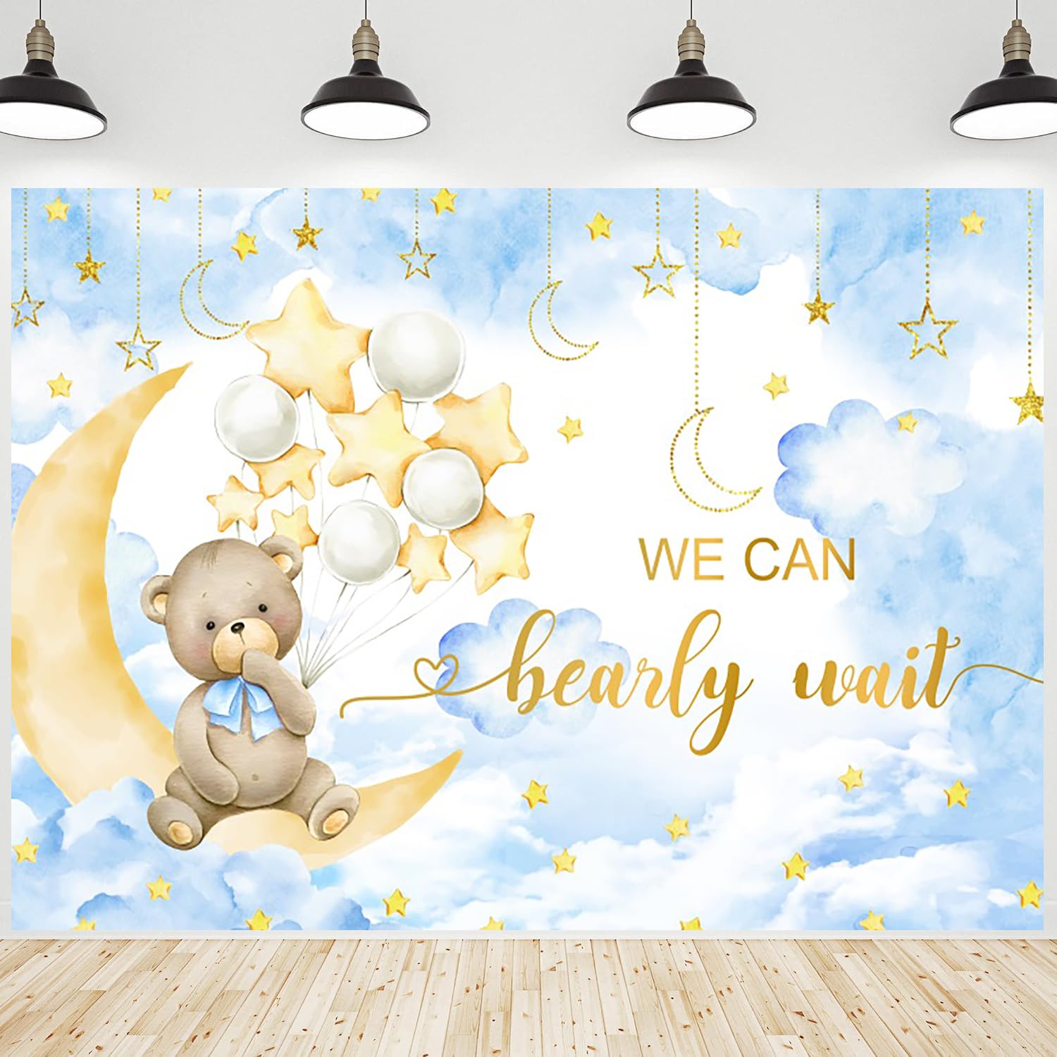 Amazon.com : 5x3ft Baby Shower Backdrop We Can Bearly Wait Photography ...