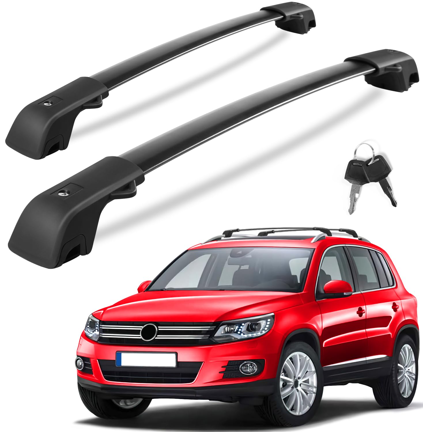 Amazon.com: KINGGERI Lockable 220Lbs Roof Rack Cross Bars Compatible ...