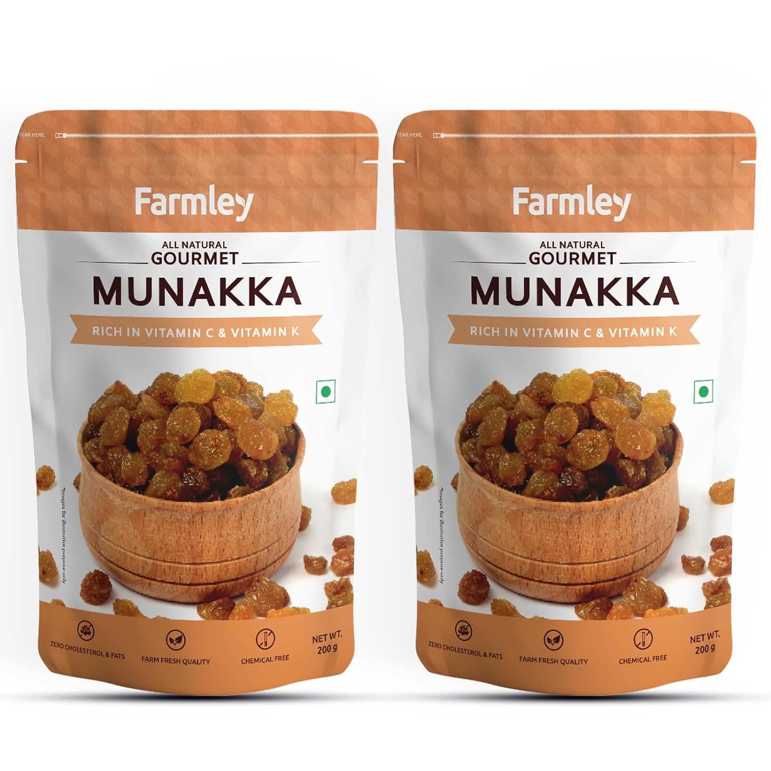 Farmley Premium Munakka Raisins - 200 gram I Healthy Dried Fruits (Pack ...