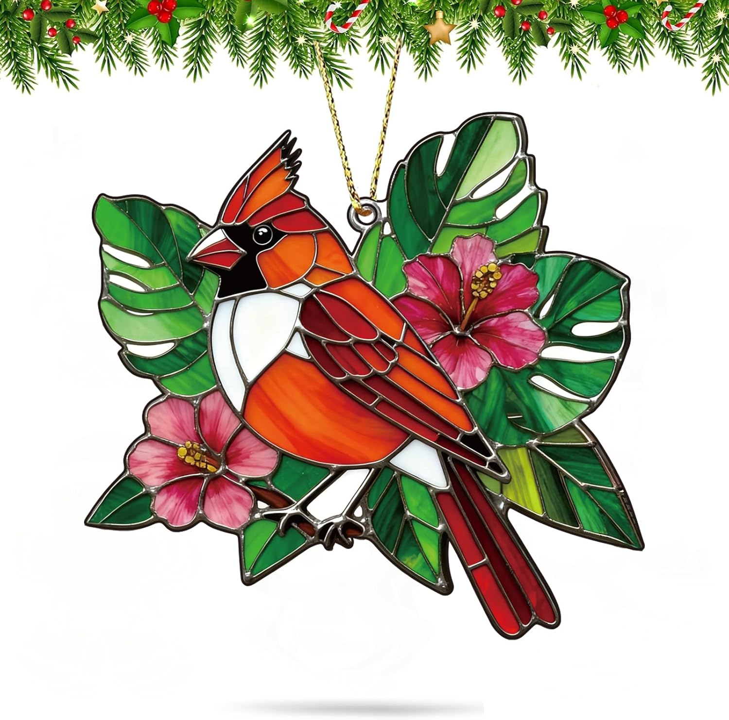 Amazon.com: Decorative Hanging Ornaments Acrylic Cardinal Bird Hanging ...
