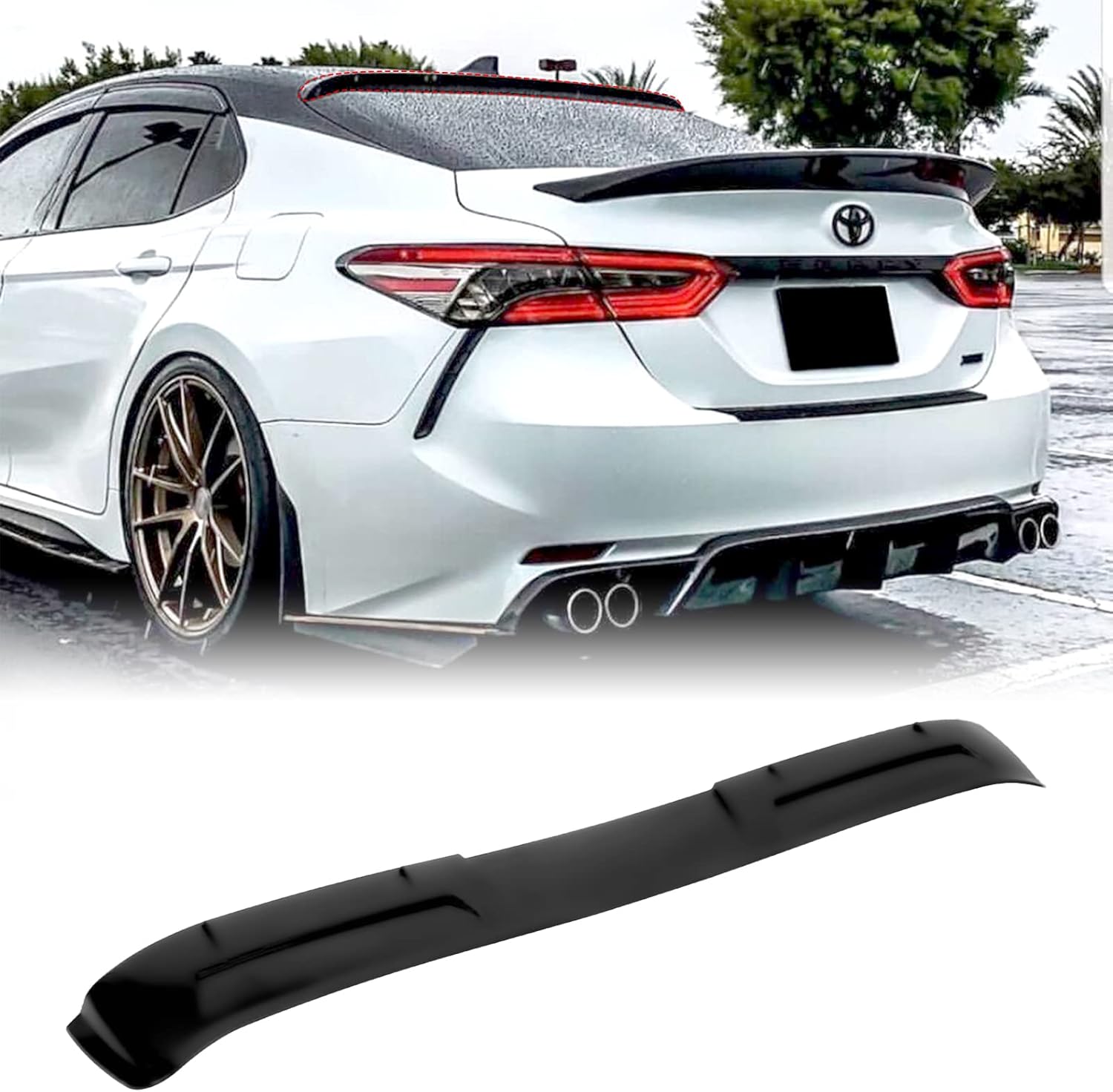 Amazon.com: RockyParts Rear Window Roof Spoiler Compatible with 2018 ...