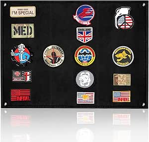 Tactical Military Patch Display Foldable Patch Holder Panel Board for Patches Wall with Hook ...