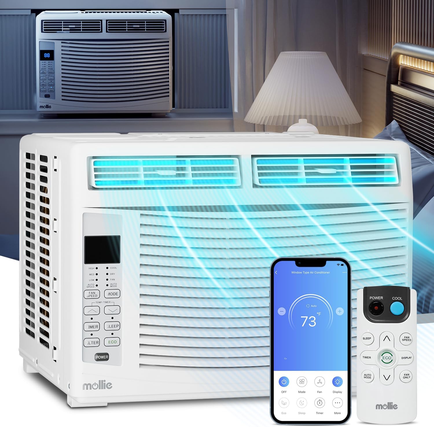 Amazon.com: mollie 6,000 BTU Smart Window Air Conditioner with Wi-Fi ...