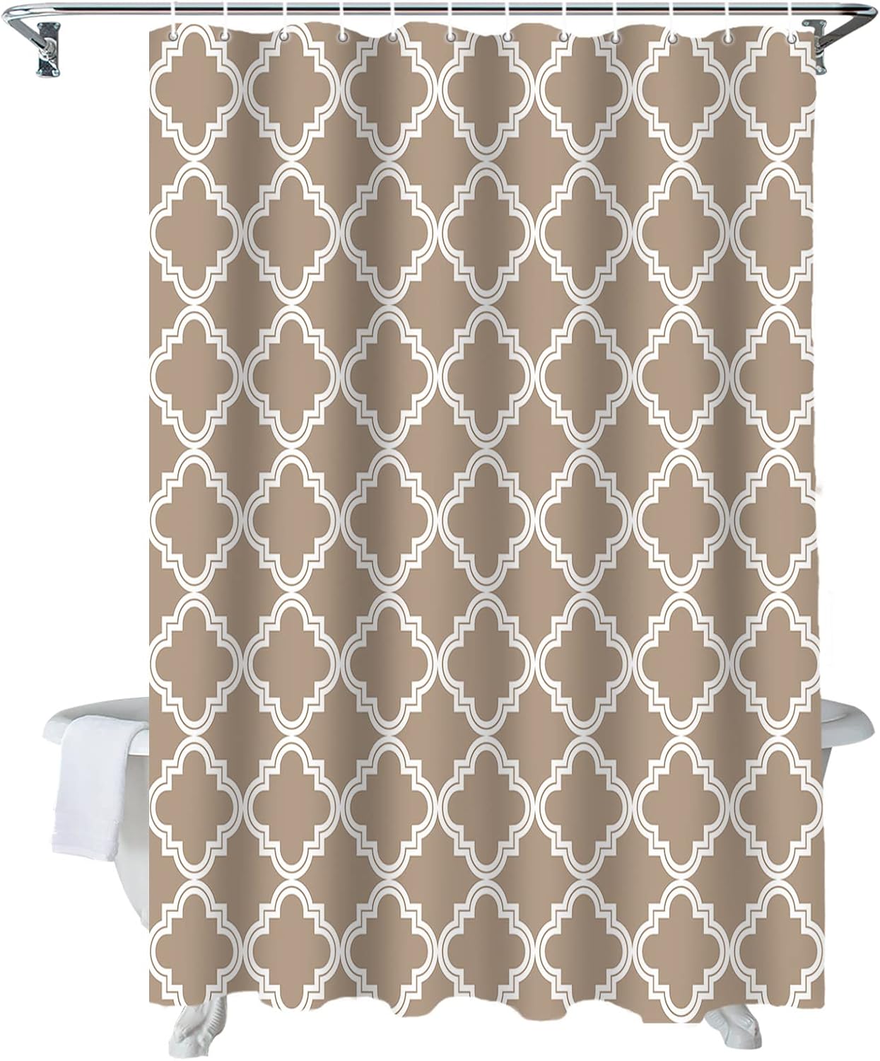 Amazon.com: Teather Shower Curtain Set with Hooks Moroccan Pattern ...