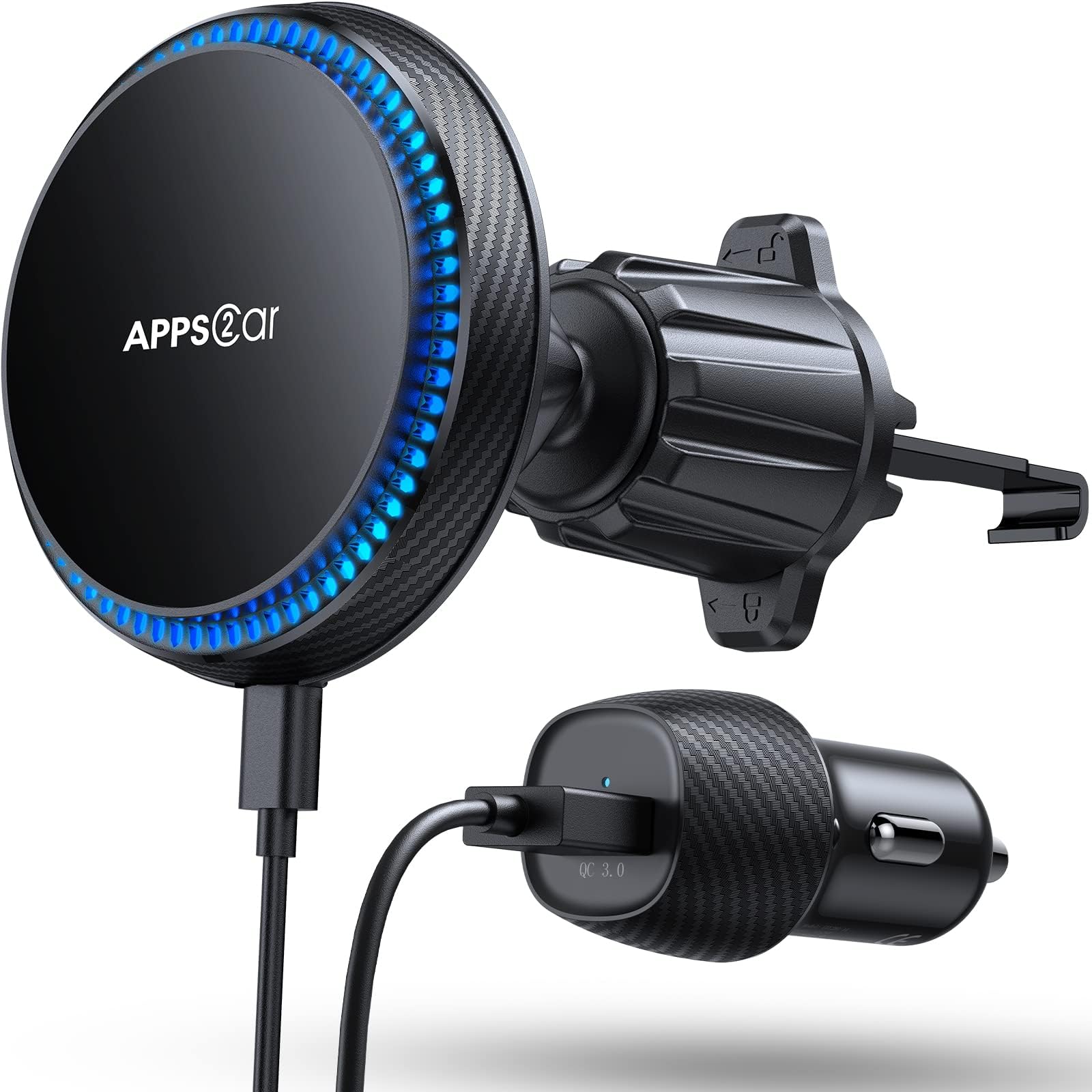 APPS2Car Magsafe Car Charger,Wireless Car Charger 15W Fast Charging for ...