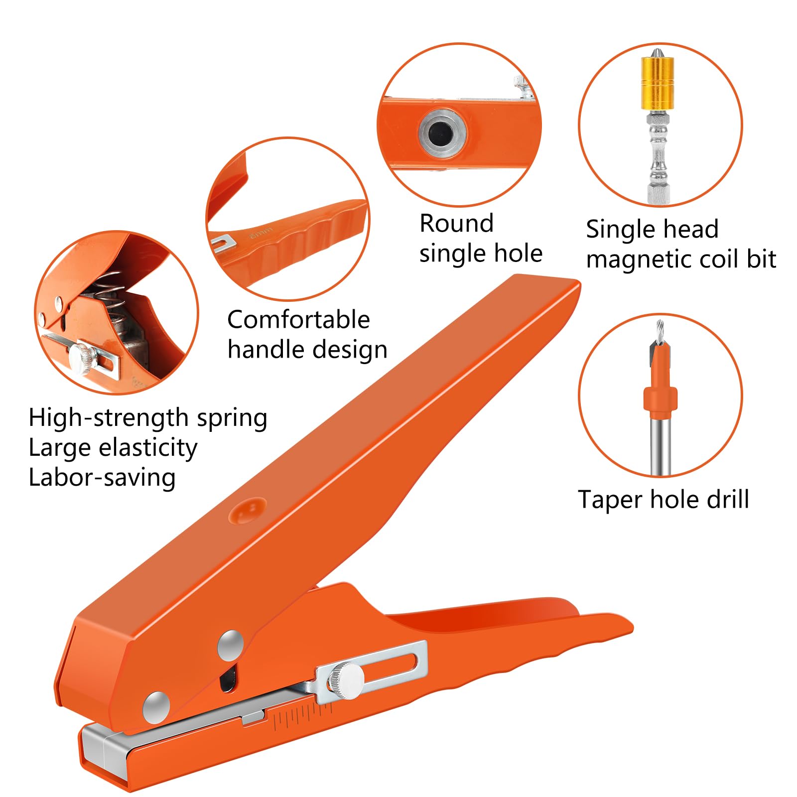 Snapklik.com : Single Hole Punch, 5/16 Inch Heavy Duty Hole Puncher ...