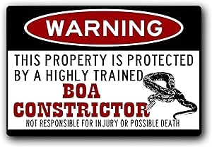 Amazon.com: Boa Constrictor Sign,funny Metal Signs,boa Accessories ...