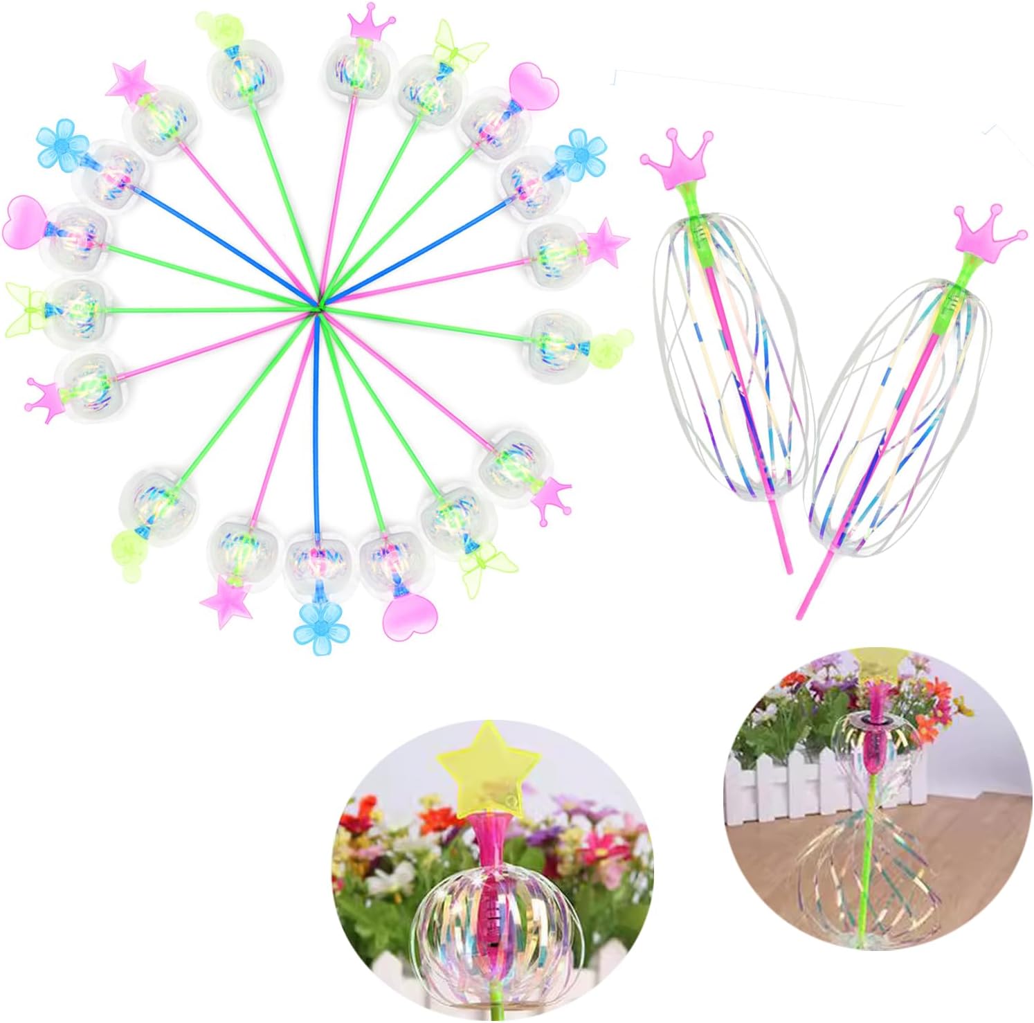 Amazon.com: Rainbow Twirler, Bubble Wand, Rainbow Stick, Magic Wand ...