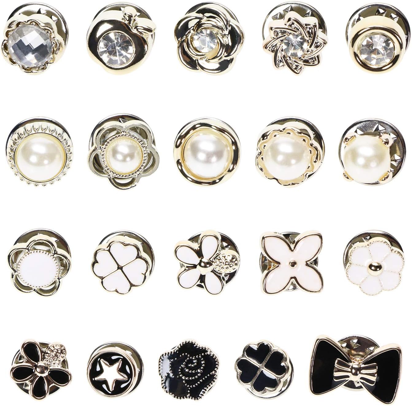 Amazon.com: Women Shirt Brooch Pins 20Pcs Mini Cover Up Enamel Safety ...