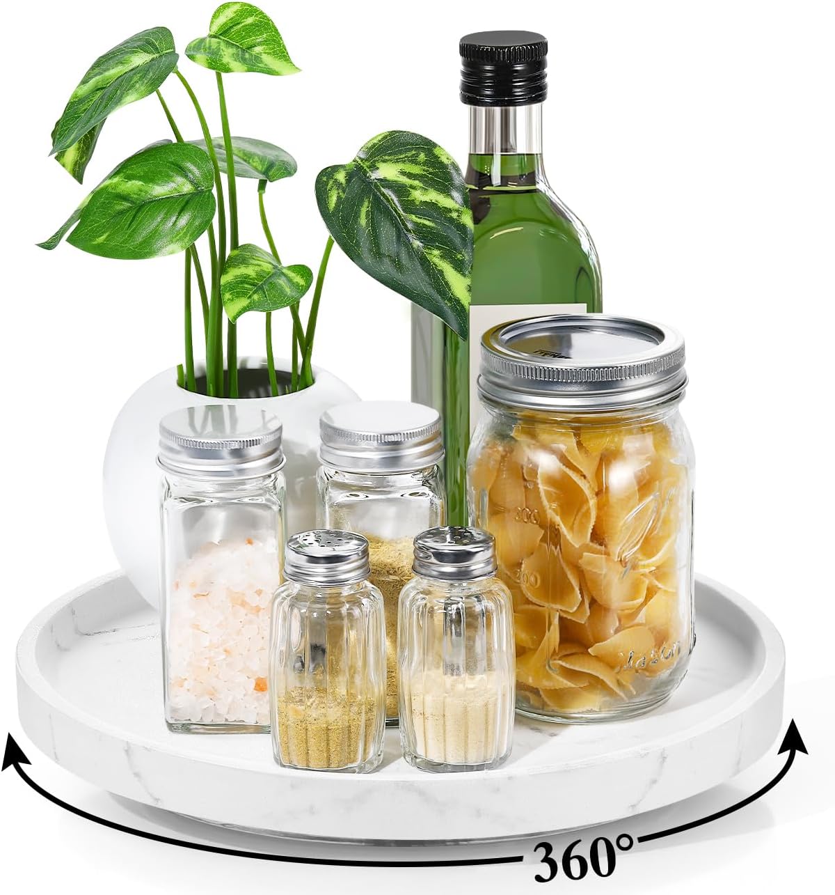 Amazon.com - Greenco Lazy Susan, White Marble Lazy Susan Turntable ...