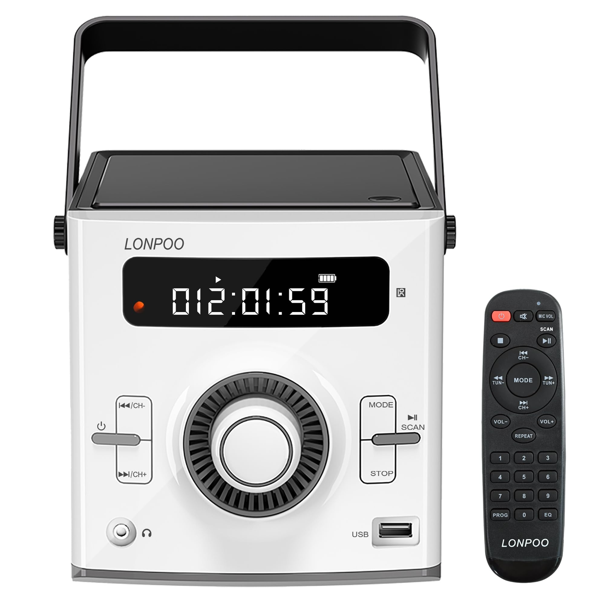 Snapklik.com : Portable CD Player Boombox 10W X2 Built-in Rechargeable ...