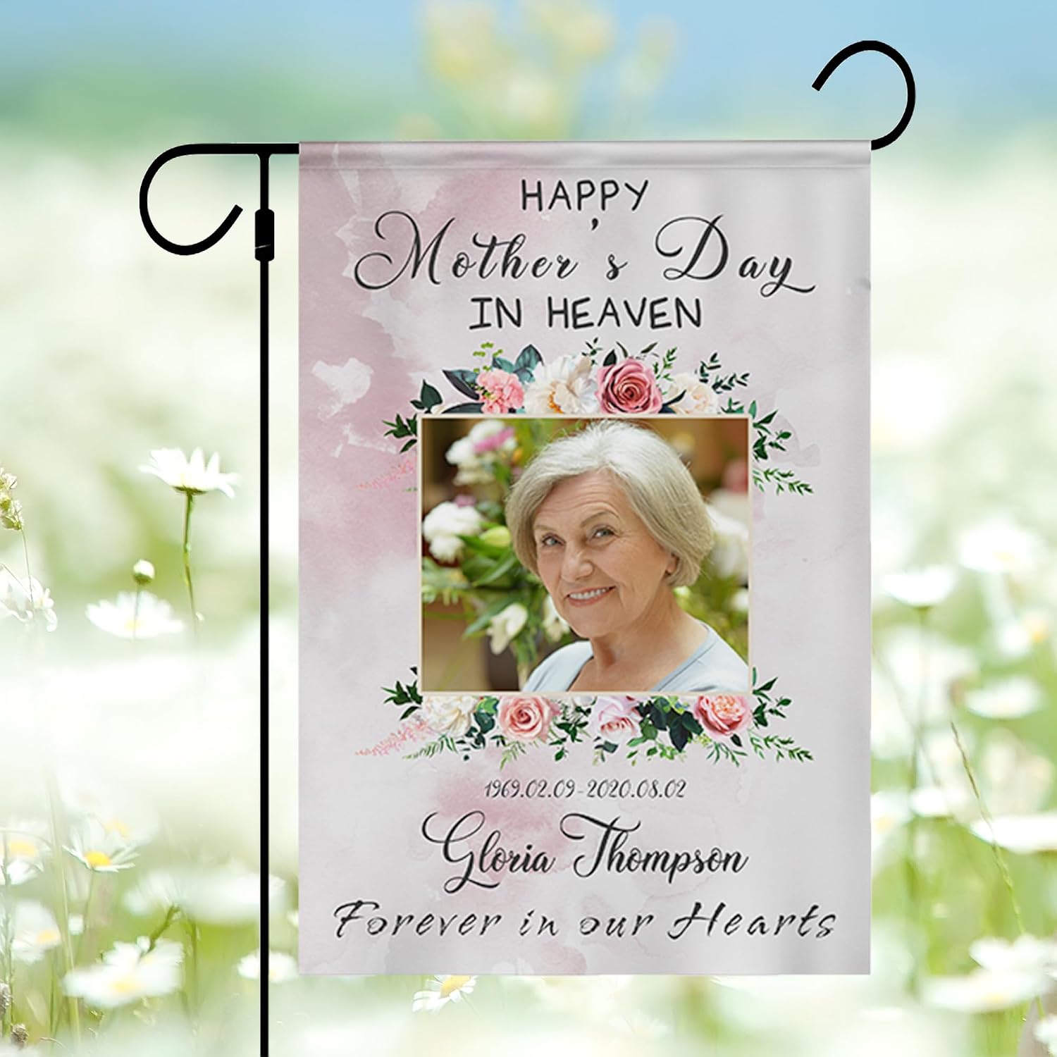 Amazon.com : Personalized Happy Heavenly Mother's Day Garden Flag with ...