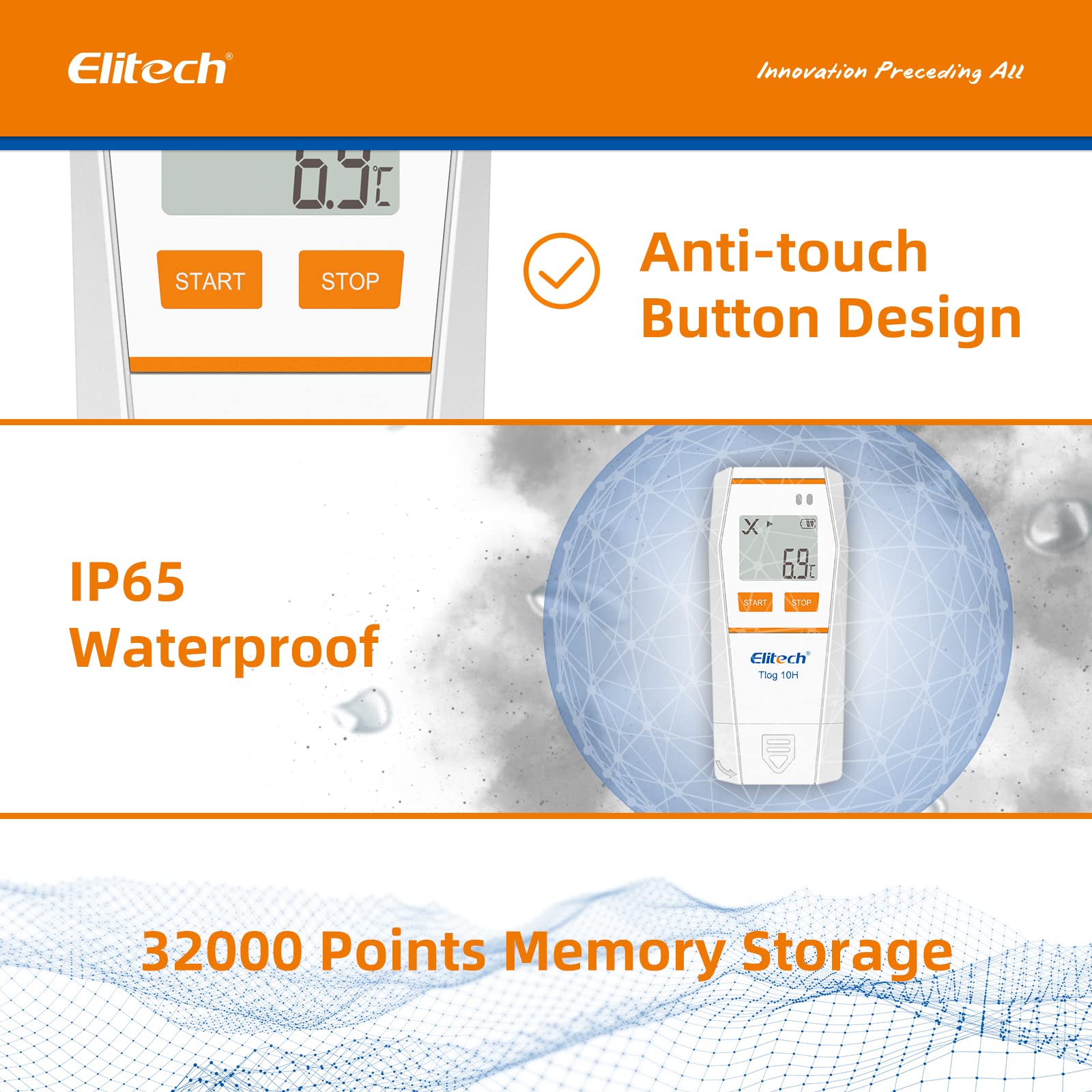 Snapklik.com : Tlog 10H Digital Temperature Data Logger Reusable ...