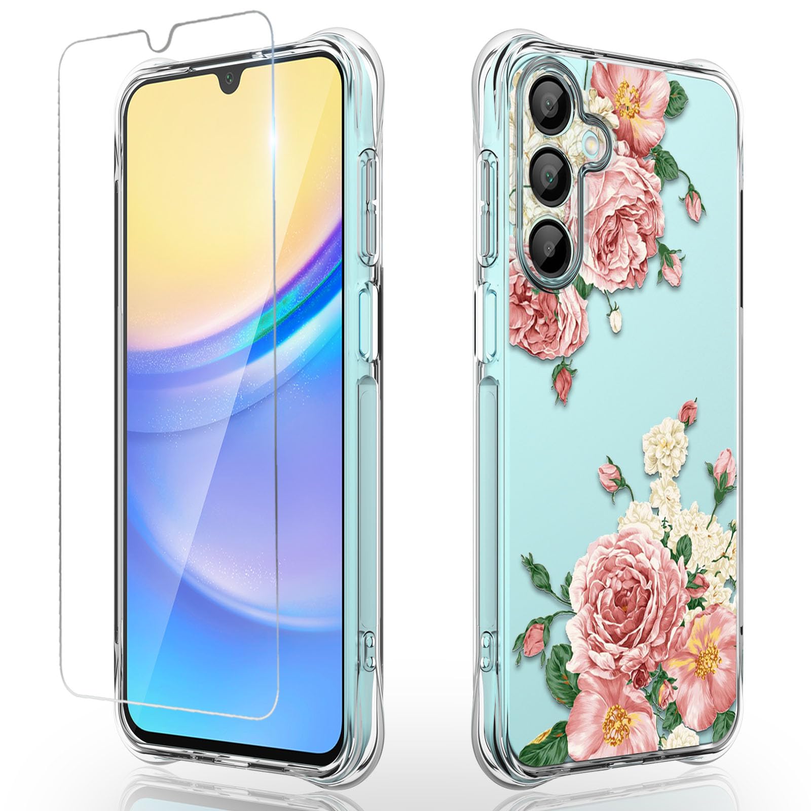 Amazon.com: Osophter for Samsung Galaxy A16 5G Case: Women Girls Flower Floral with Screen ...