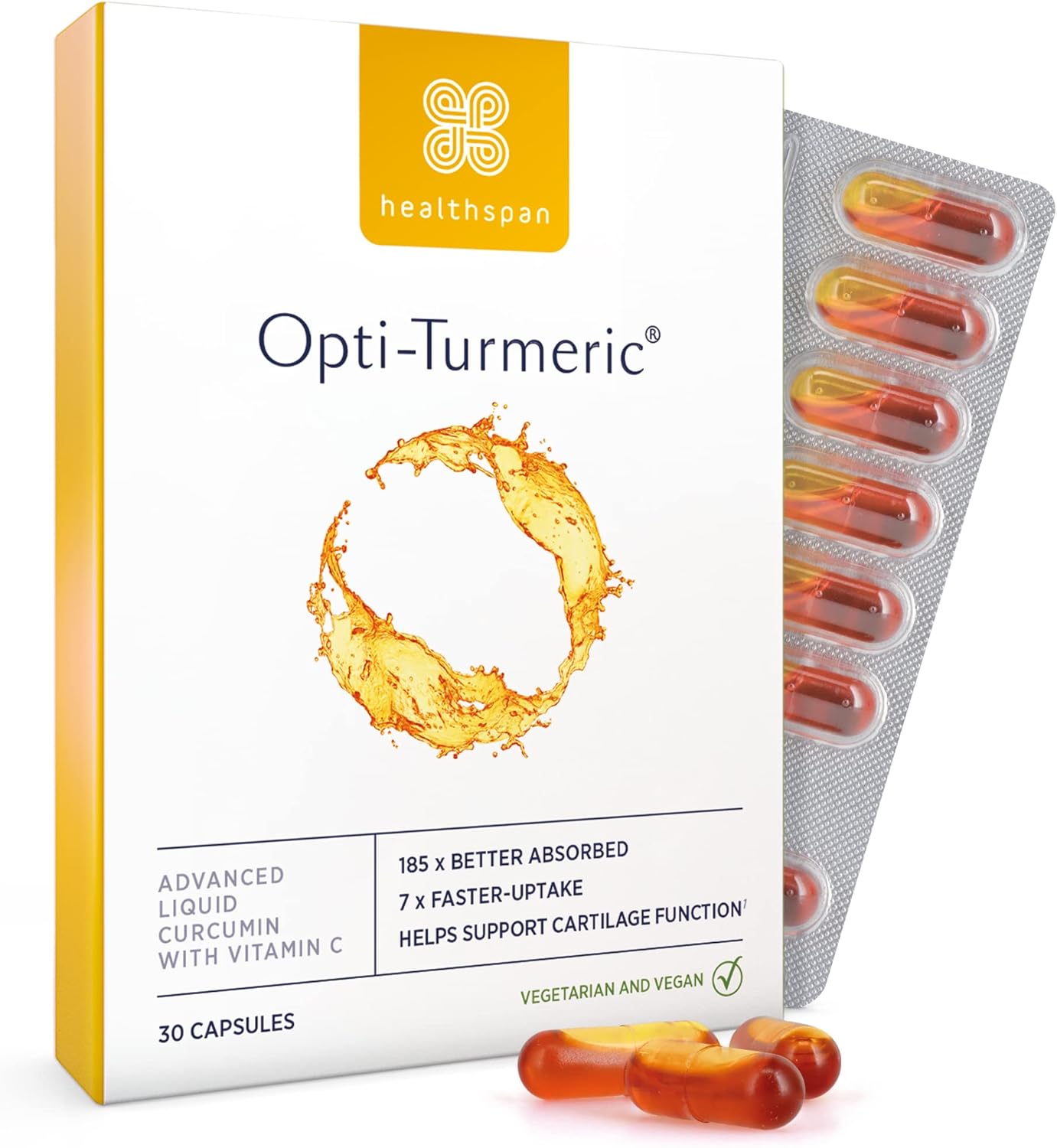 Healthspan Opti-Turmeric | High Strength 500mg Liquid Curcumin ...