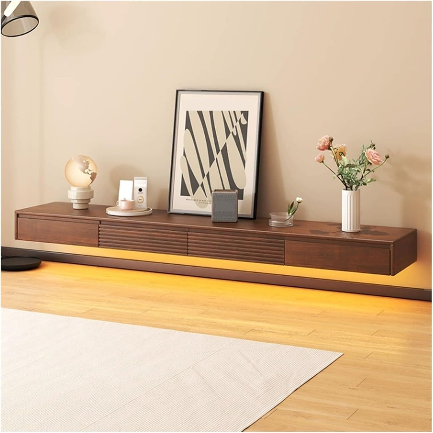 Amazon.com: Floating Wall TV Cabinet Stand, Luxury Floating TV Shelf ...